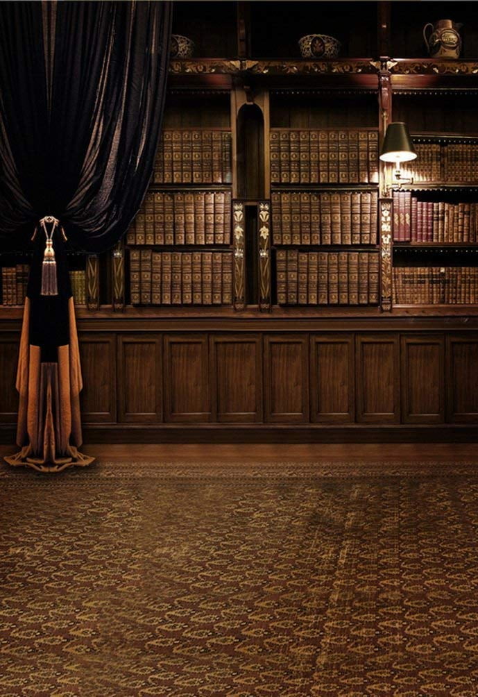 ABPHOTO Polyester Vintage Library Books Photography Backdrops Photo ...