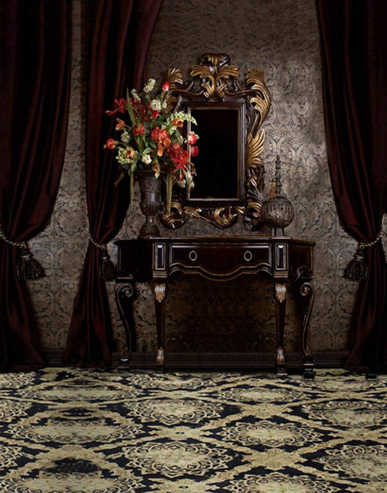 ABPHOTO Polyester Vintage Living Room Carpet Flower Photography ...