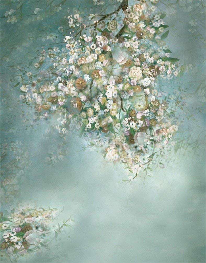 ABPHOTO Polyester Vintage Mottled Floral Flower Print 5x7ft Photography ...