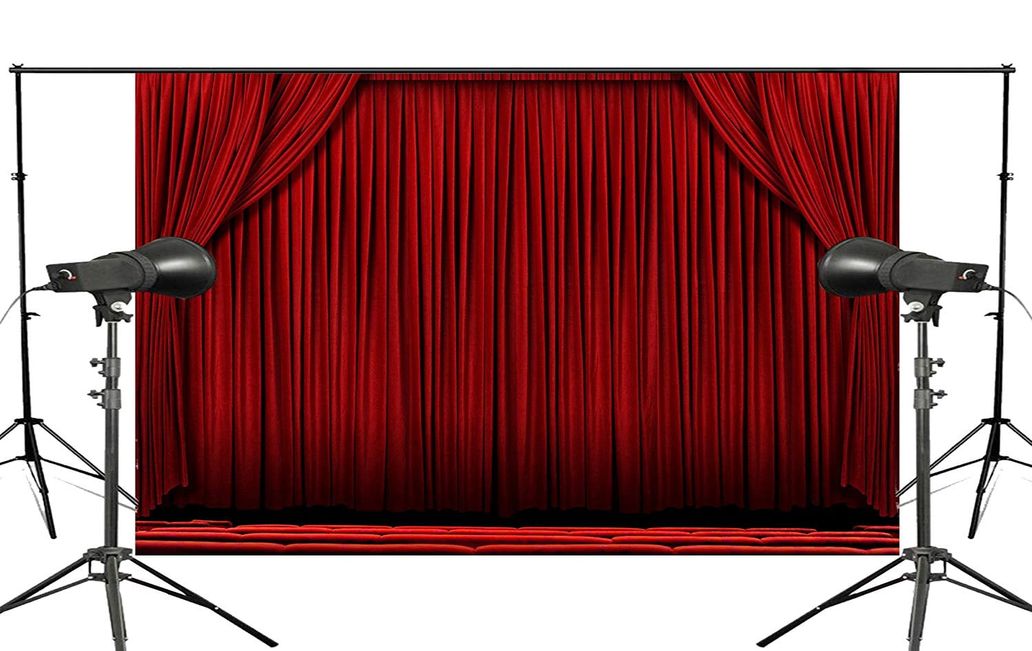 ABPHOTO Polyester Vintage Red Stage Curtain Backdrop Photo Studio ...