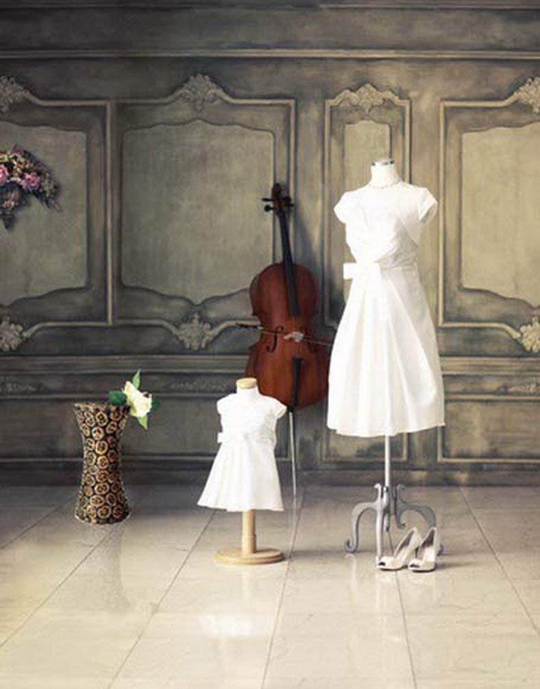 ABPHOTO Polyester Vintage Room White Dress Photography Backdrops Photo ...