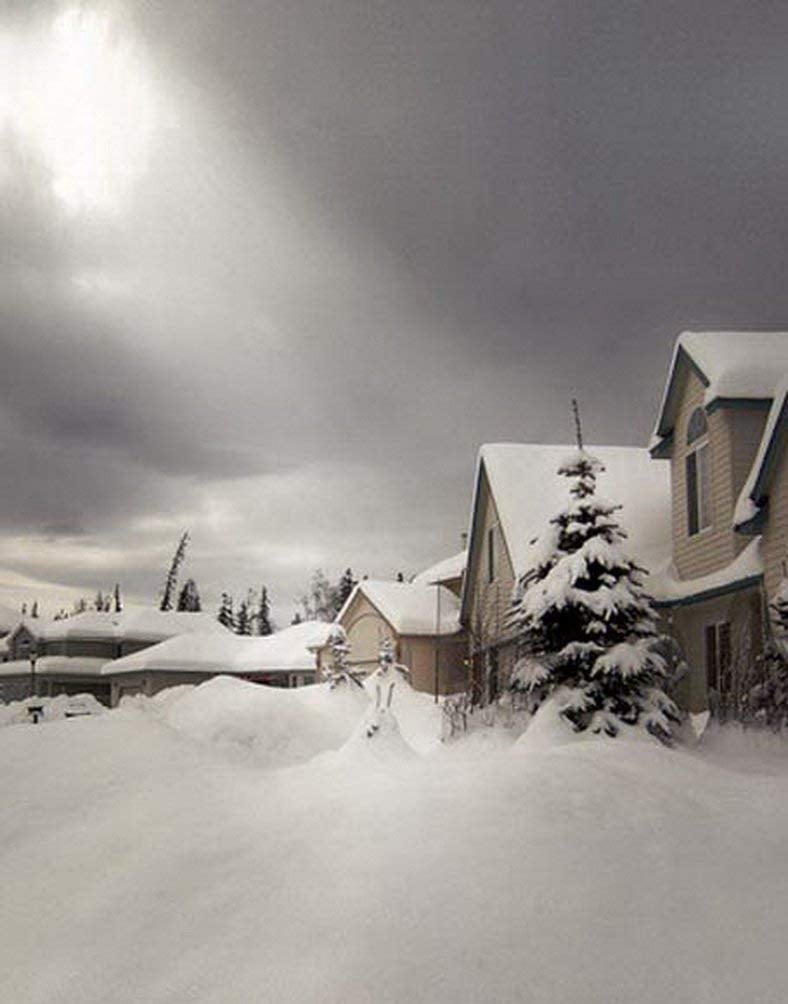 ABPHOTO Polyester White Snow House Photography Backdrops Photo Props ...