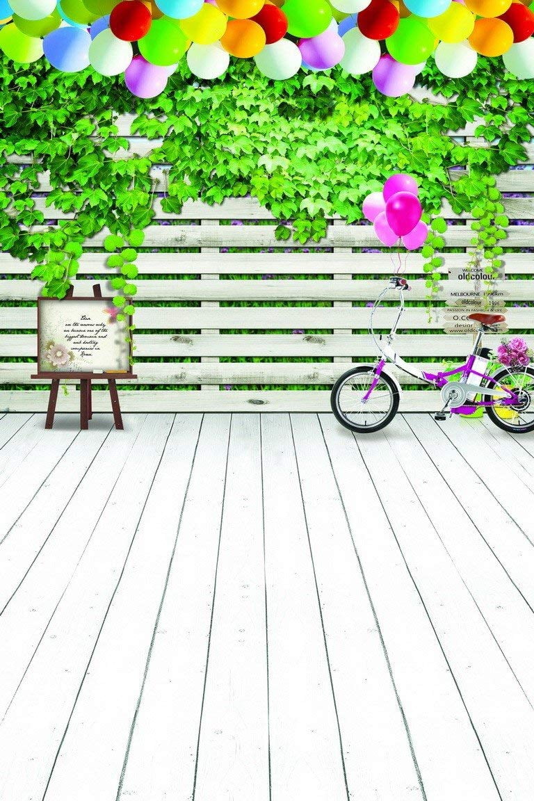 ABPHOTO Polyester White Wooden Floor Drop Exterior Wedding Scene ...