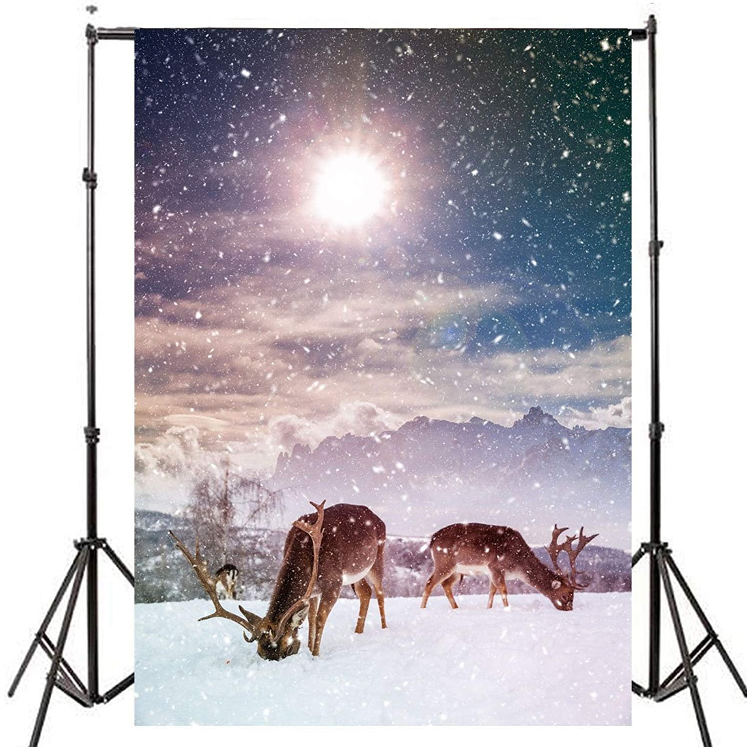 ABPHOTO Polyester Winter Photography Backdrops White Frozen Snow Photo ...