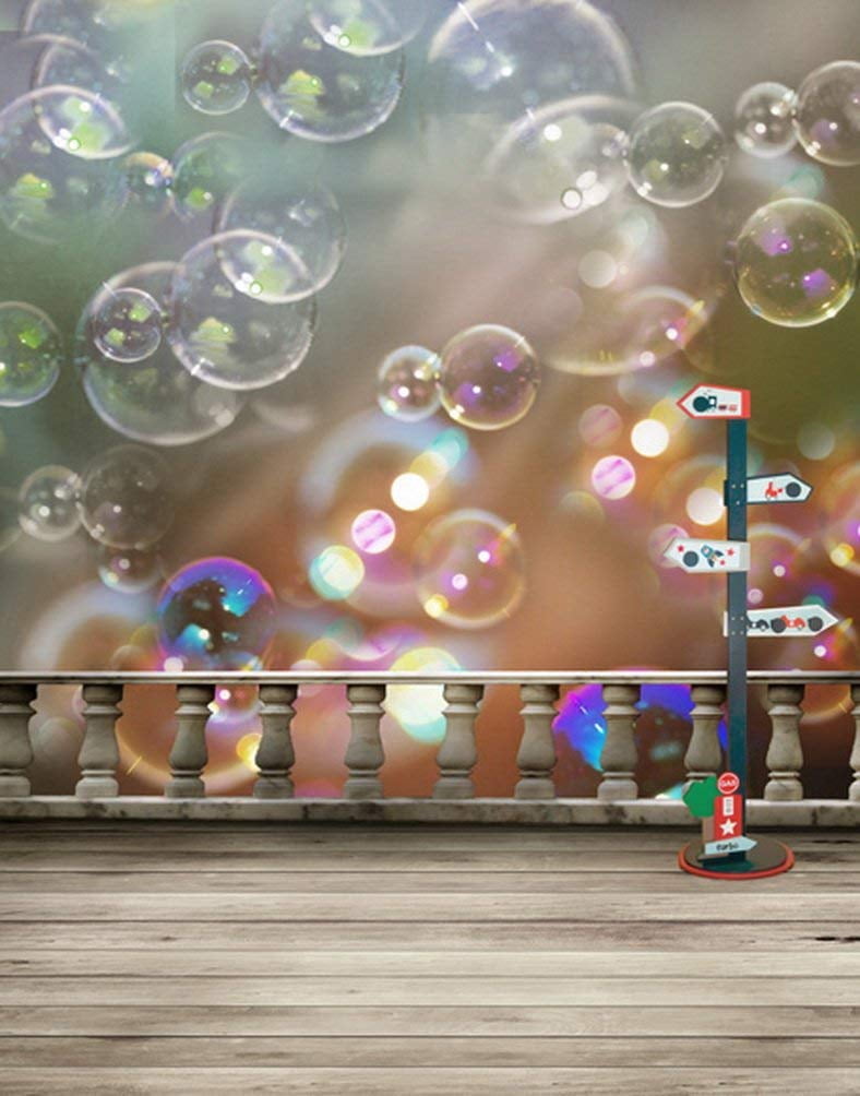 ABPHOTO Polyester Wooden Floor Bubble Photography Backdrops Photo Props ...