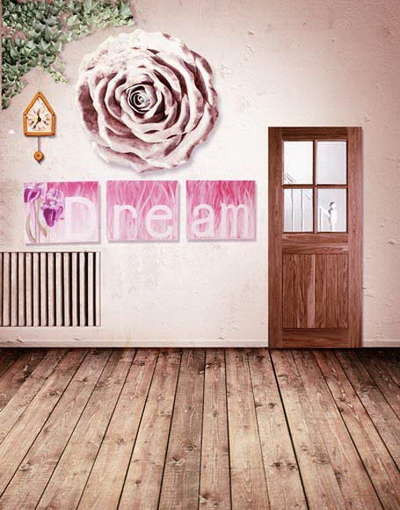 ABPHOTO Polyester Wooden Floor Dream Flower Photography Backdrops Photo ...