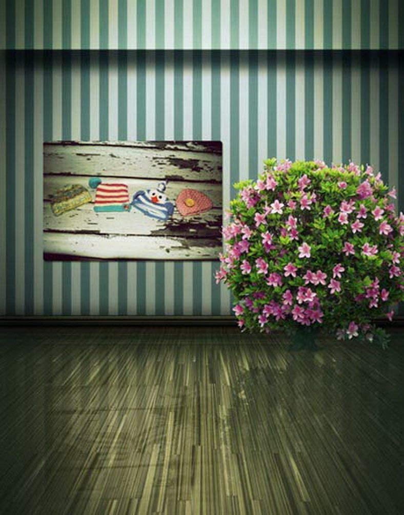 ABPHOTO Polyester Wooden Floor Flowers Wall Photography Backdrops Photo ...
