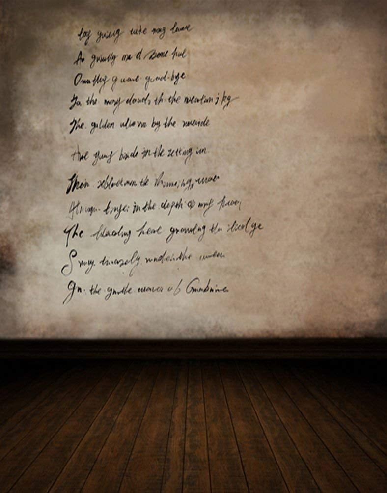 ABPHOTO Polyester Wooden Floor Poem Wall Photography Backdrops Photo ...