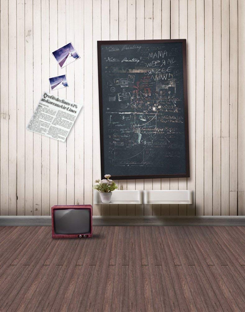 ABPHOTO Polyester Wooden Floor Wall Photography Backdrops Photo Props ...