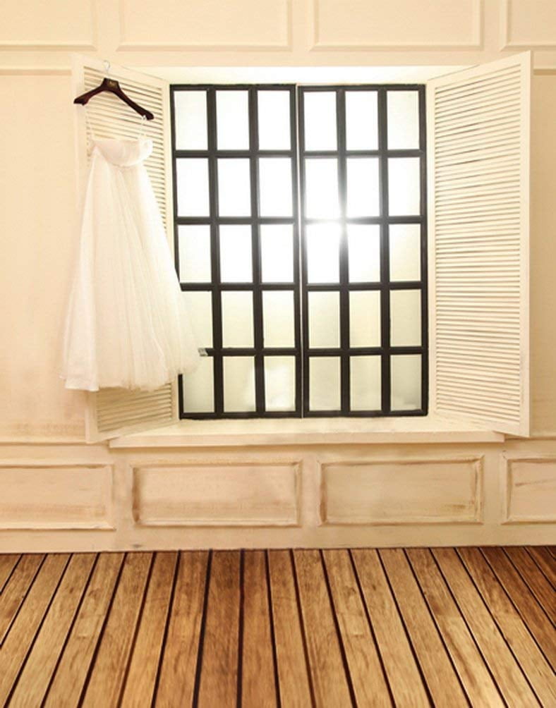 ABPHOTO Polyester Wooden Floor Window Photography Backdrops Photo Props ...