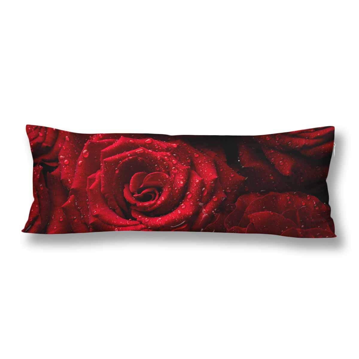 ABPHOTO Red Roses Body Pillow Covers Pillowcase Throw Pillows 20x60 ...