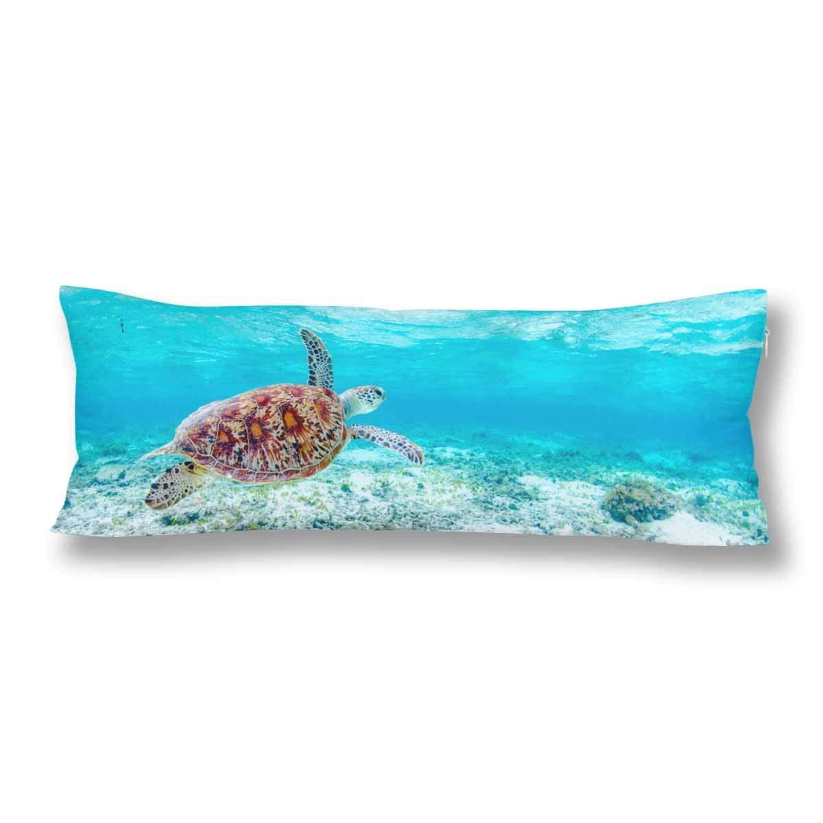 ABPHOTO Sea Turtle Underwater Fish Body Pillow Covers Pillowcase 20x60 ...