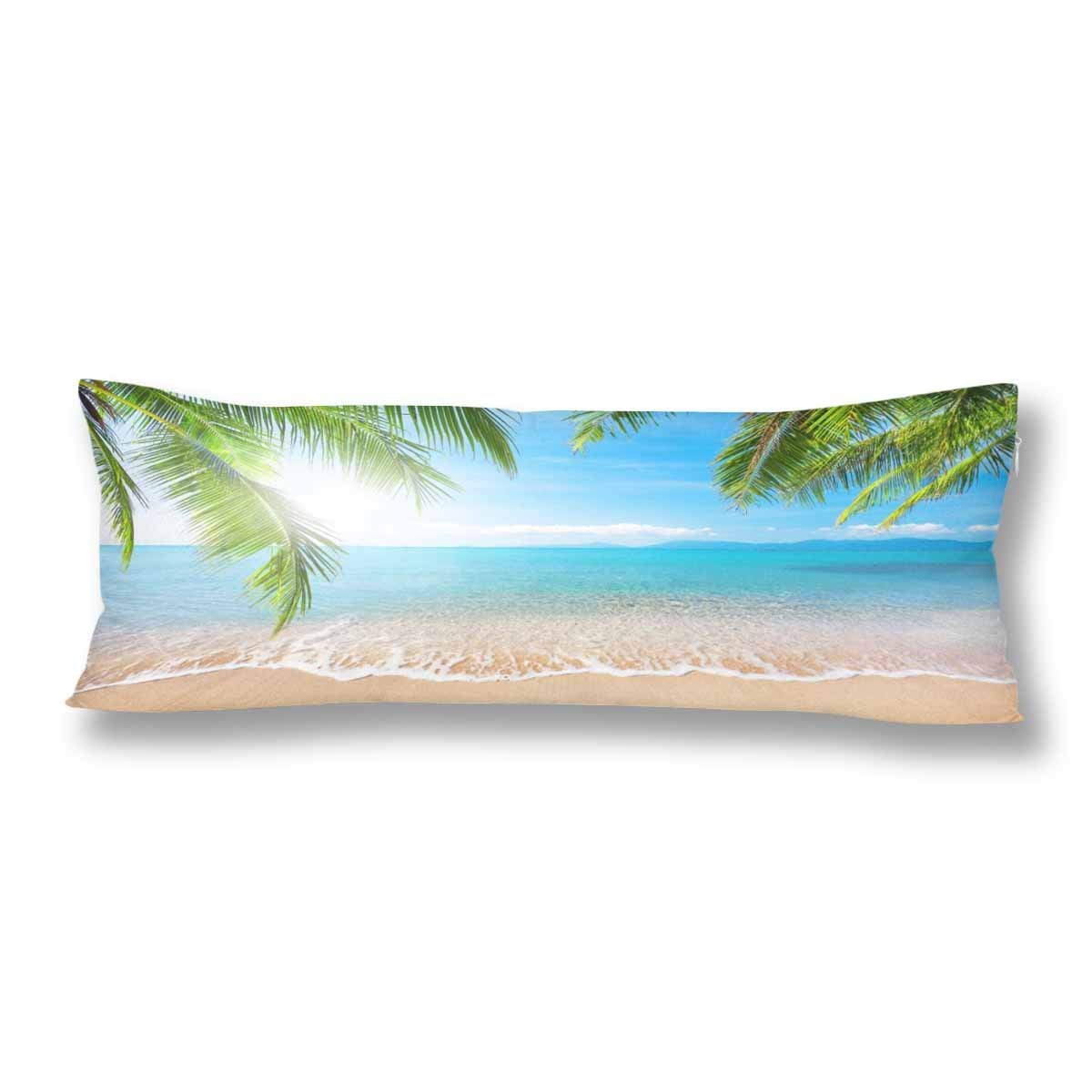 ABPHOTO Tropical Coconut Palm Tree Body Pillow Covers Pillowcase 20x60 ...