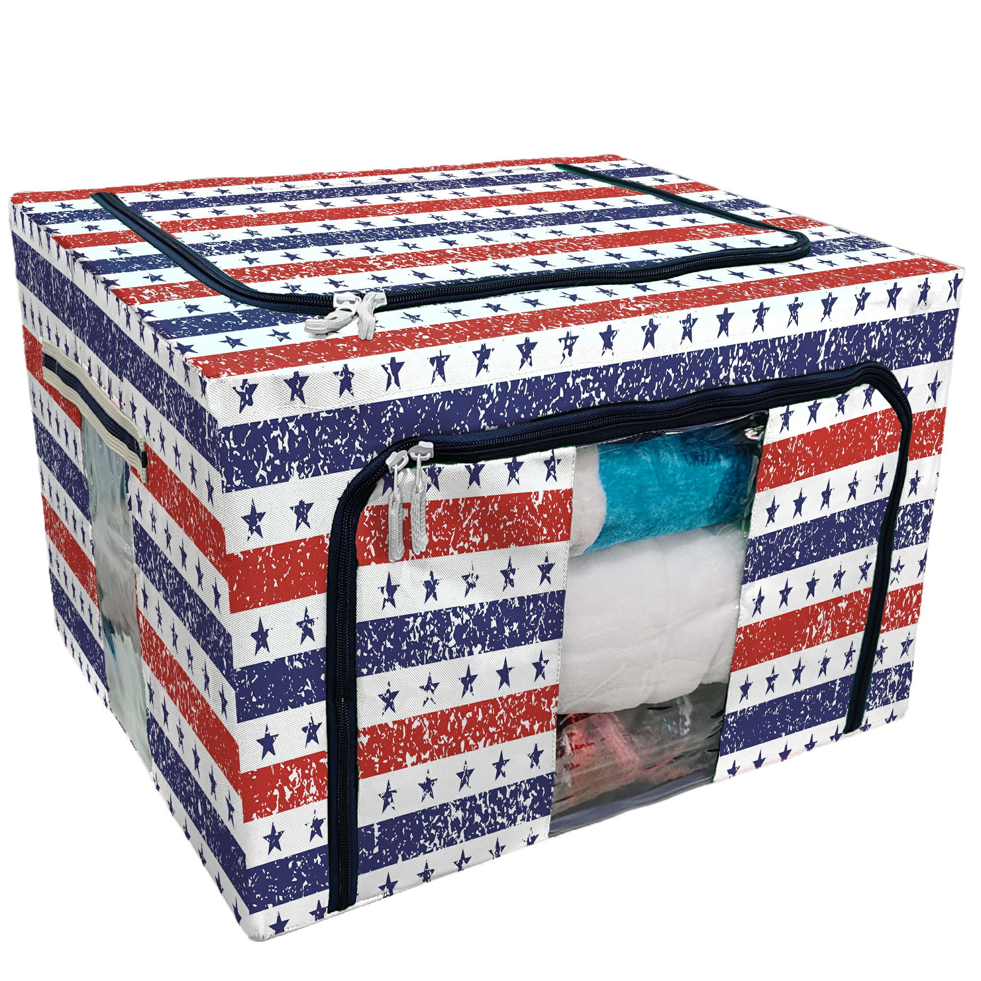 ABPHQTO 4Th Of July Stars Stripes Grunge Storage Bag Clear Window ...
