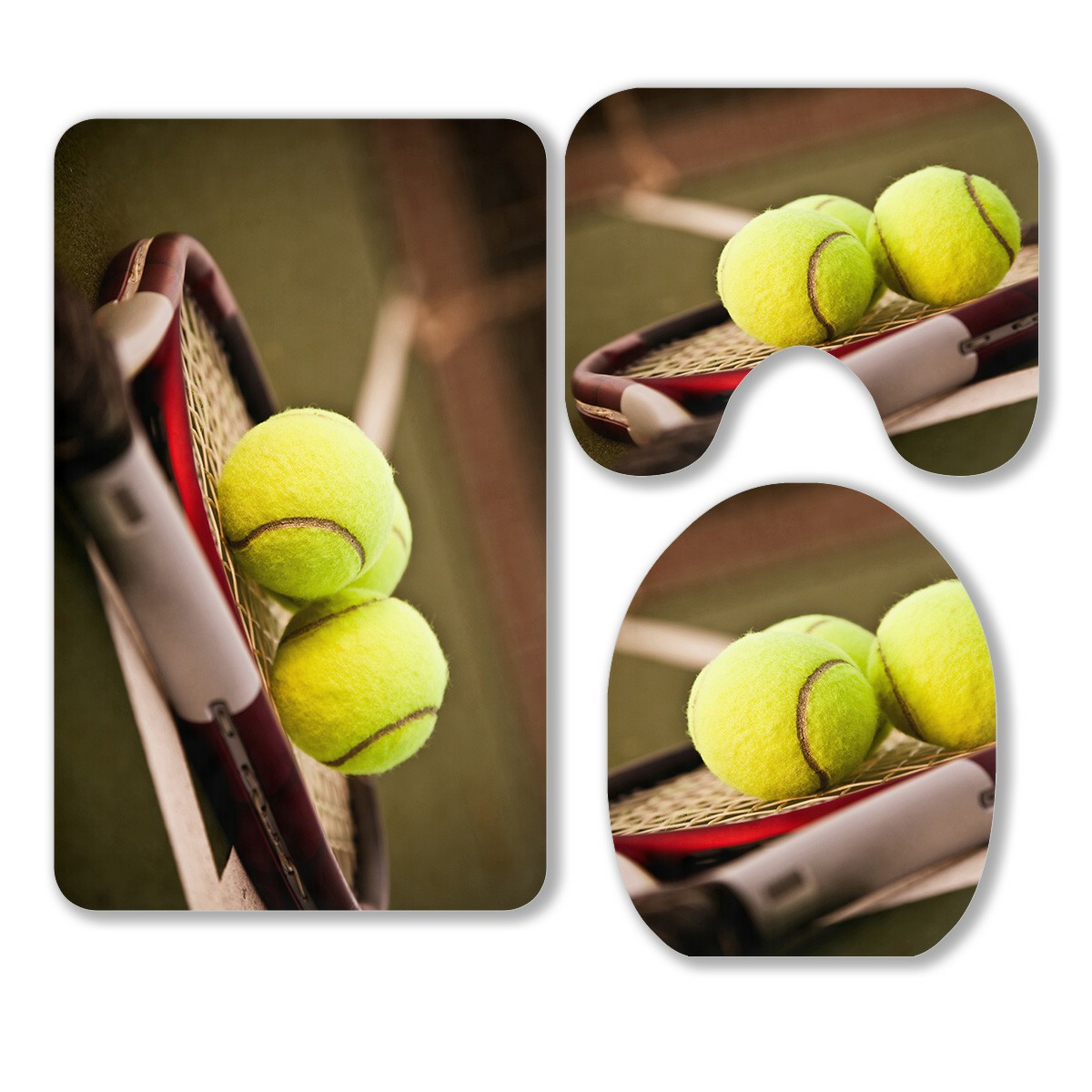 ABPHQTO A Shot Tennis Racquet Tennis Balls Tennis Court 3 Piece ...