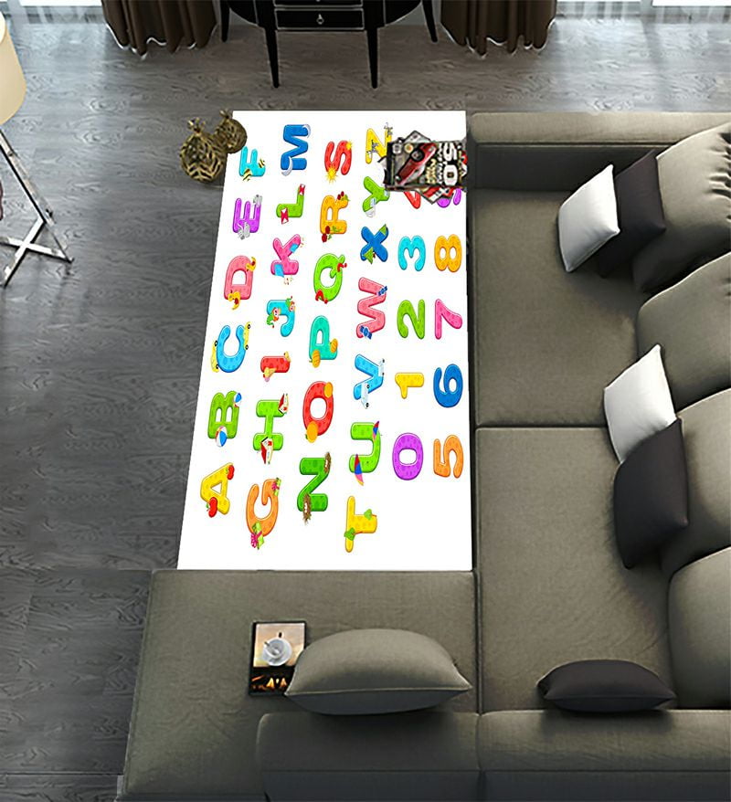 ABPHQTO Alphabet Set With Associate Objects And Number Runner Rug 2 x ...