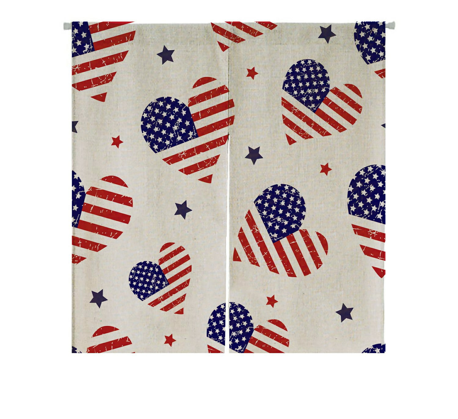 ABPHQTO American Flag Hearts Pattern Japanese Noren Curtain Doorway ...