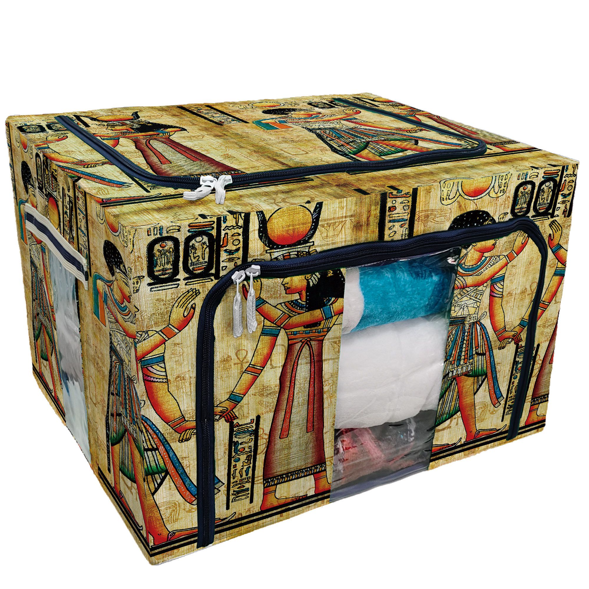 ABPHQTO Ancient Egyptian Papyrus Storage Bag Clear Window Storage Bins ...