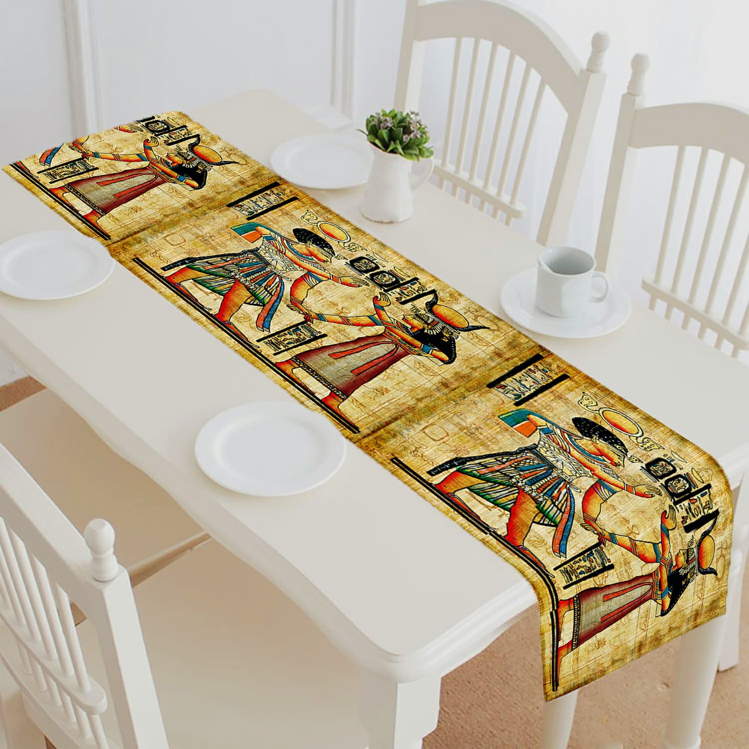 ABPHQTO Ancient Egyptian Papyrus Table Runner Placemat Tablecloth For ...