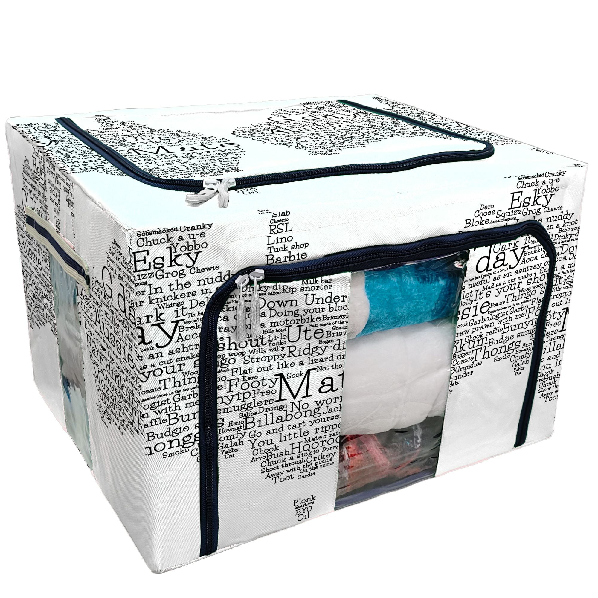 ABPHQTO Australia Map Australian Slang Words Storage Bag Clear Window ...