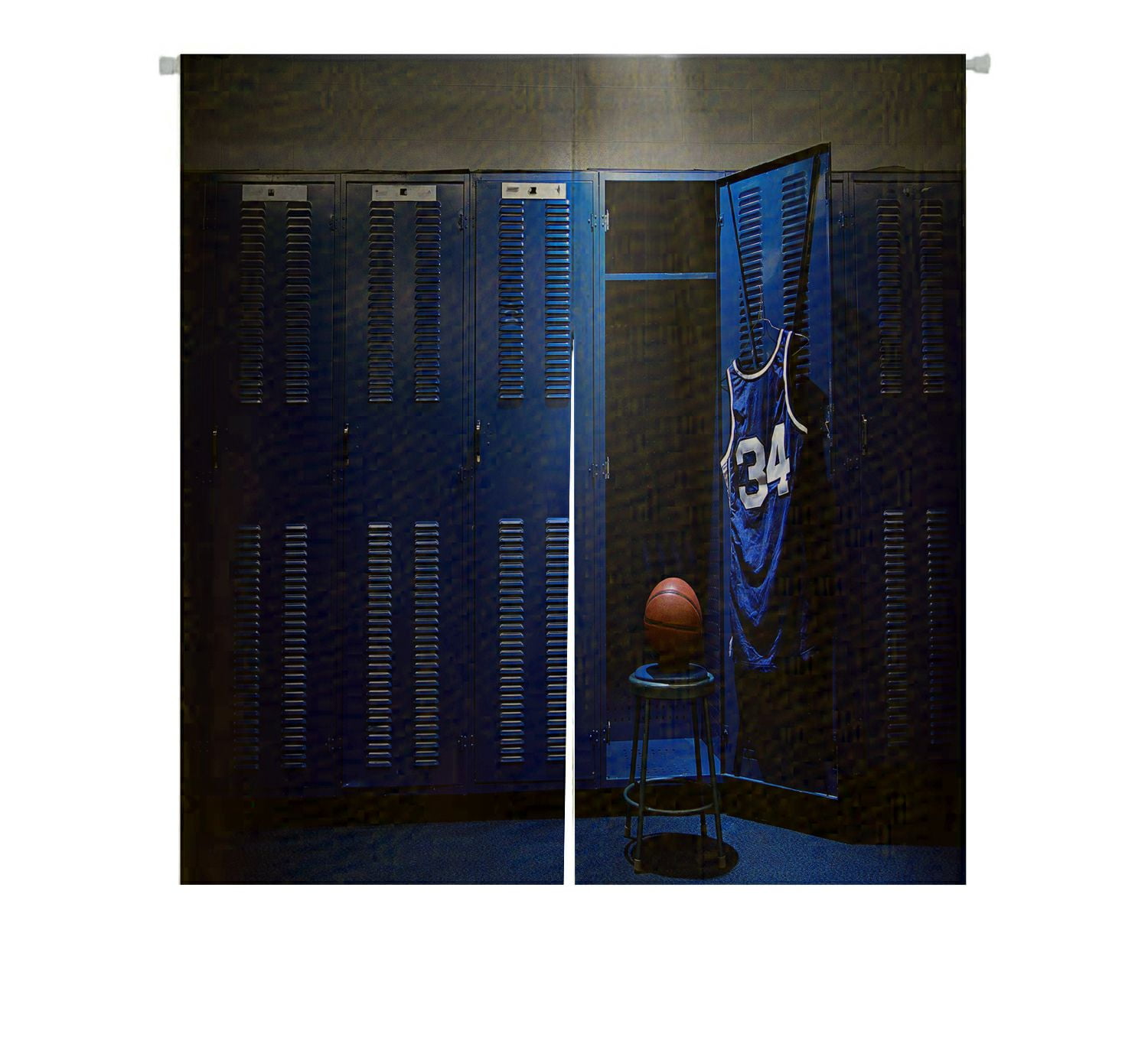 ABPHQTO Basketball Locker Room Spotlight Ball Locker Japanese Noren ...