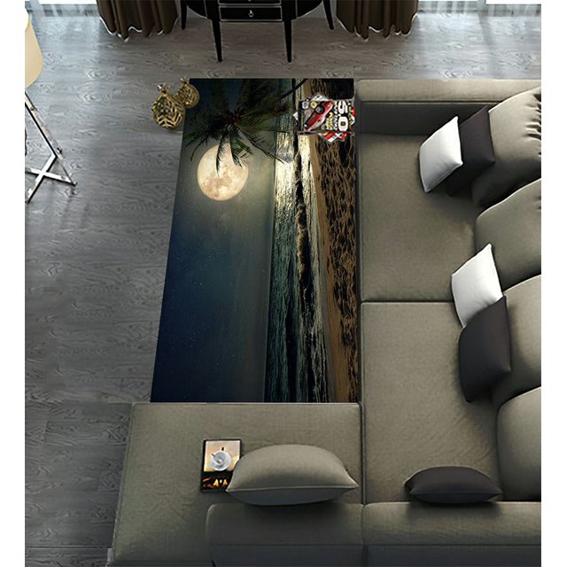 ABPHQTO Beautiful Fantasy Tropical Beach Milky Way Star Moon Runner Rug ...