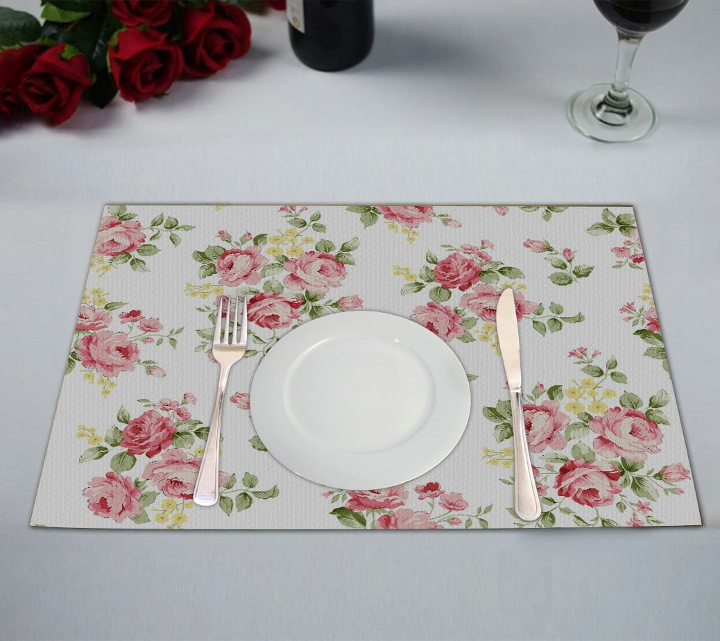 ABPHQTO Beautiful Rose Flower Pattern Little Floral Bouquet Table ...