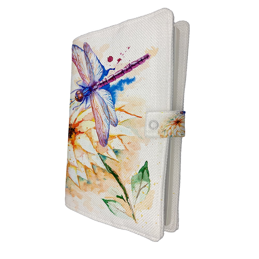ABPHQTO Beautiful Watercolor Flying Violet Dragonfly Lily Flower Book ...
