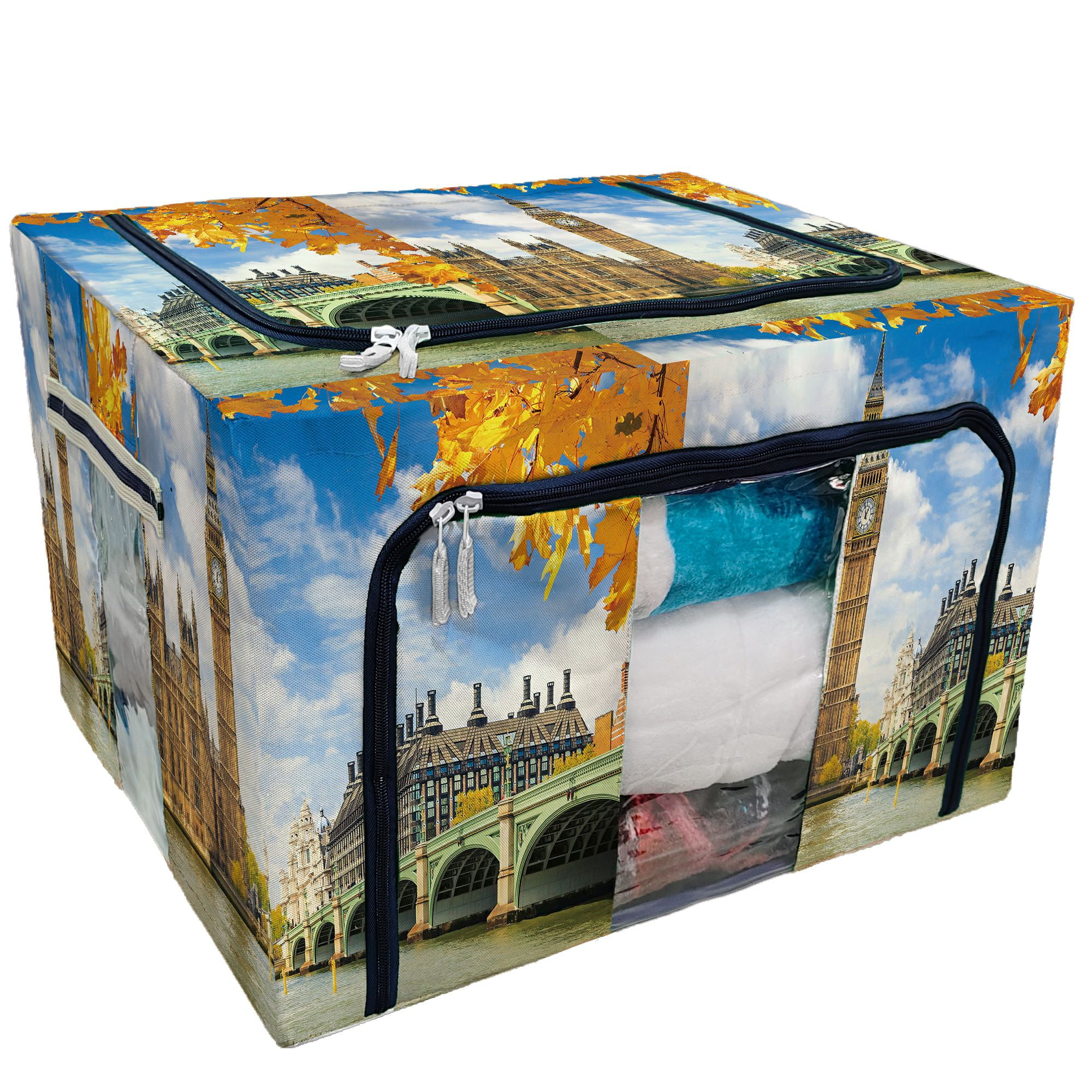 ABPHQTO Big Ben With Autumn Leaves London Storage Bag Clear Window ...