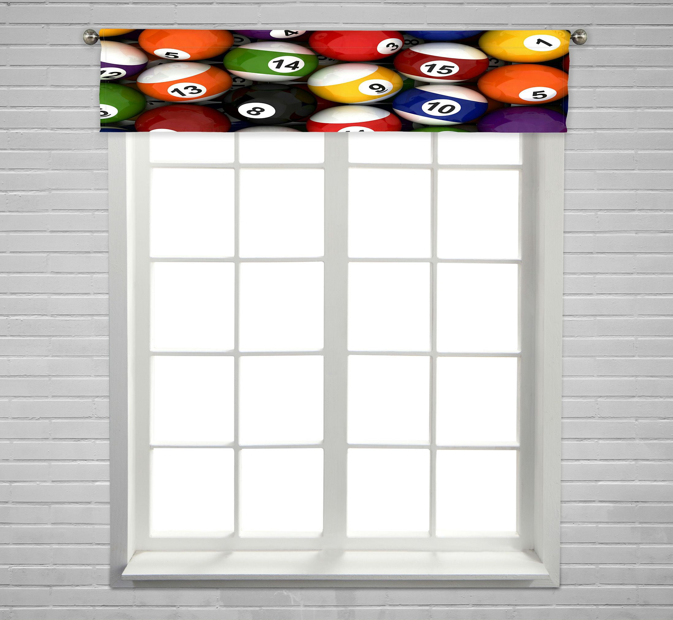 ABPHQTO Billiard Balls Window Curtain Valance Rod Pocke 54x12 Inch ...