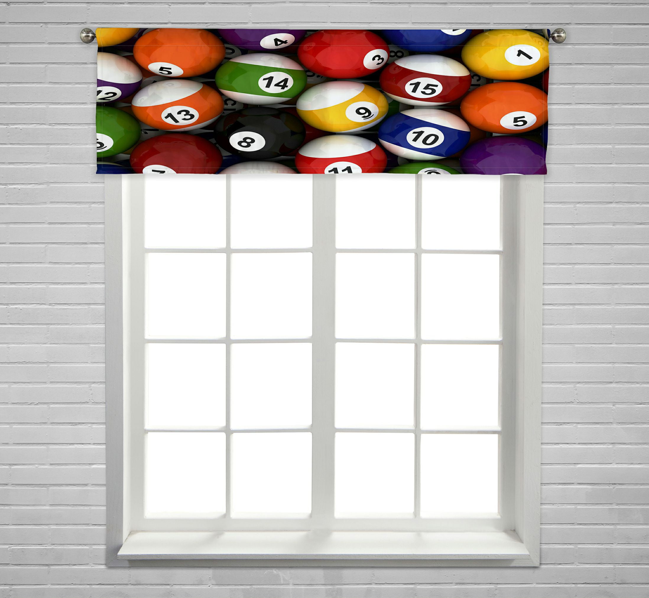 ABPHQTO Billiard Balls Window Curtain Valance Rod Pocke 54x18 Inch ...