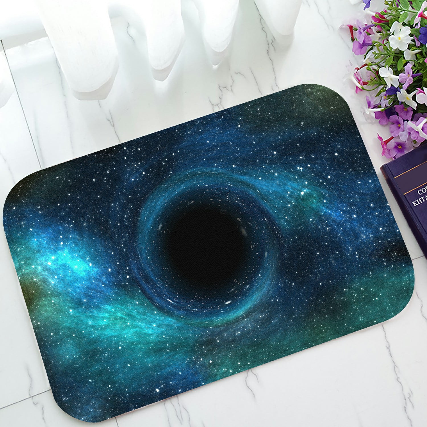 ABPHQTO Black Hole Star Field Outer Space Doormat Entrance Rug Area Rug ...