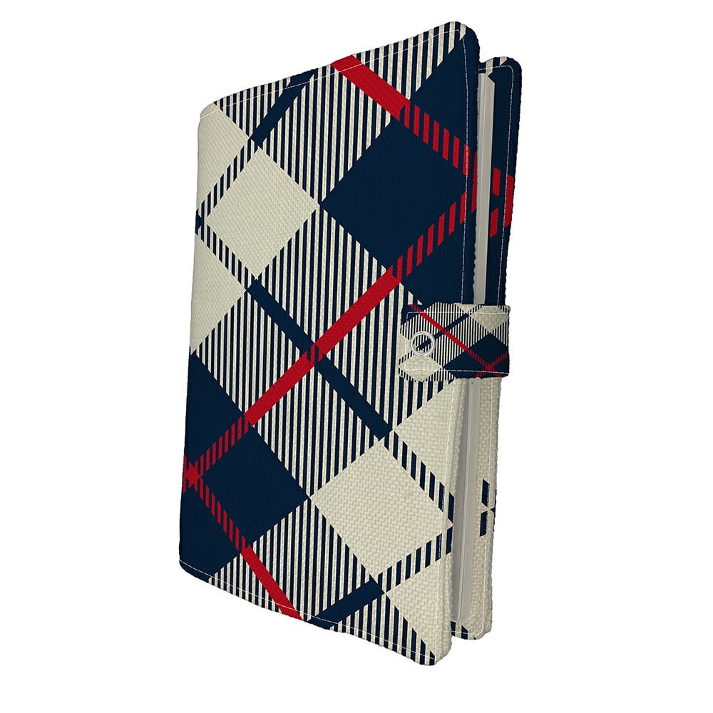 ABPHQTO Blue Beige Fabric Texture Diagonal Book Cover Book Protector ...