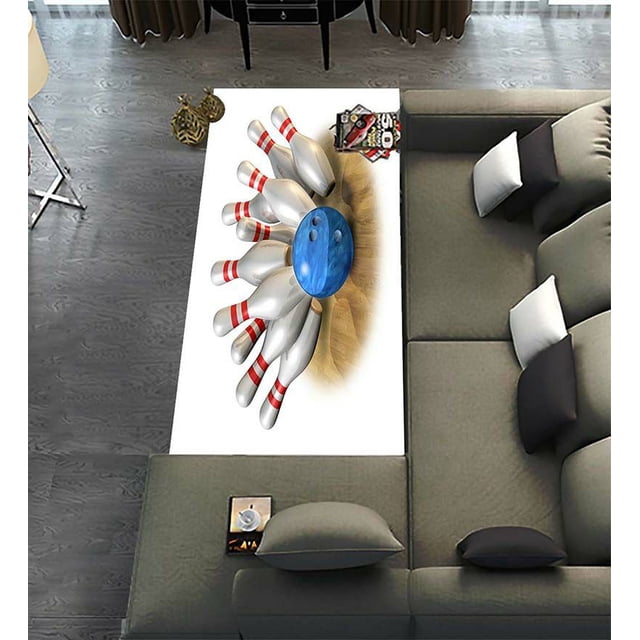 ABPHQTO Bowling Strike Bowl Pins Game Sport Pass Time Runner Rug 2.6 x ...