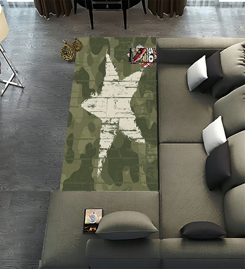 ABPHQTO Camouflage Star Runner Rug 4 x 12ft Long Area Rug Carpet for ...
