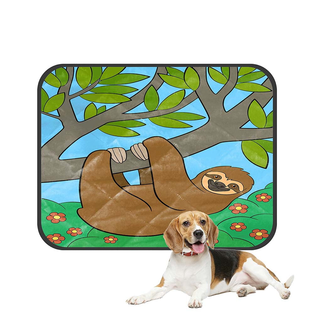 ABPHQTO Cartoon Animals Cute Lazy Sloth Pet Dog Cat Bed Pee Pads Mat ...