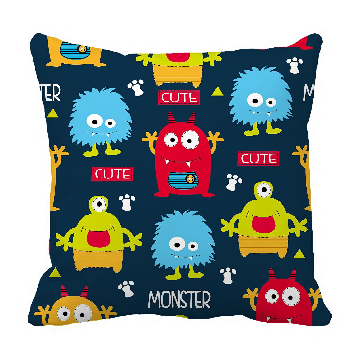ABPHQTO Cartoon Monsters Pillow Case Pillow Cover Pillow Protector Two ...