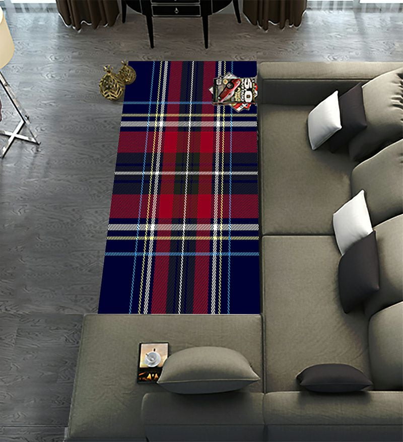 ABPHQTO Checkered Diagonal Plaid Runner Rug 3.3 x 7ft Long Area Rug ...