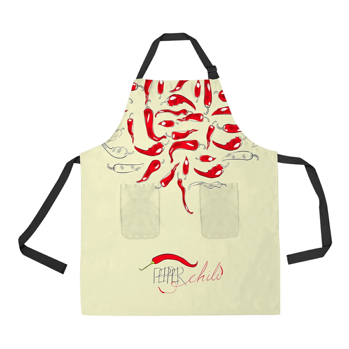 ABPHQTO Chili Pepper Apron Home Kitchen Apron with Pockets - Walmart.com