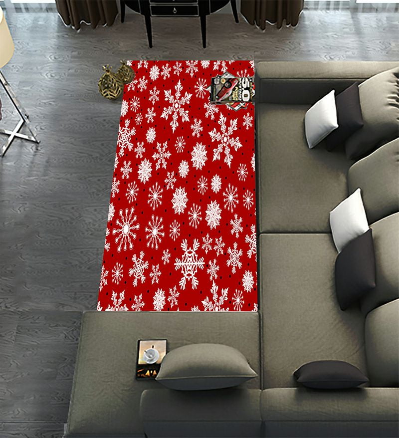 ABPHQTO Christmas Snowflakes Dots Winter Snow Xmas Runner Rug 2 x 10ft ...