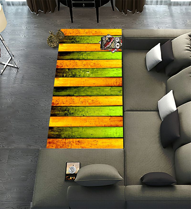 ABPHQTO Creative Wood Runner Rug 4 x 10ft Long Area Rug Carpet for ...