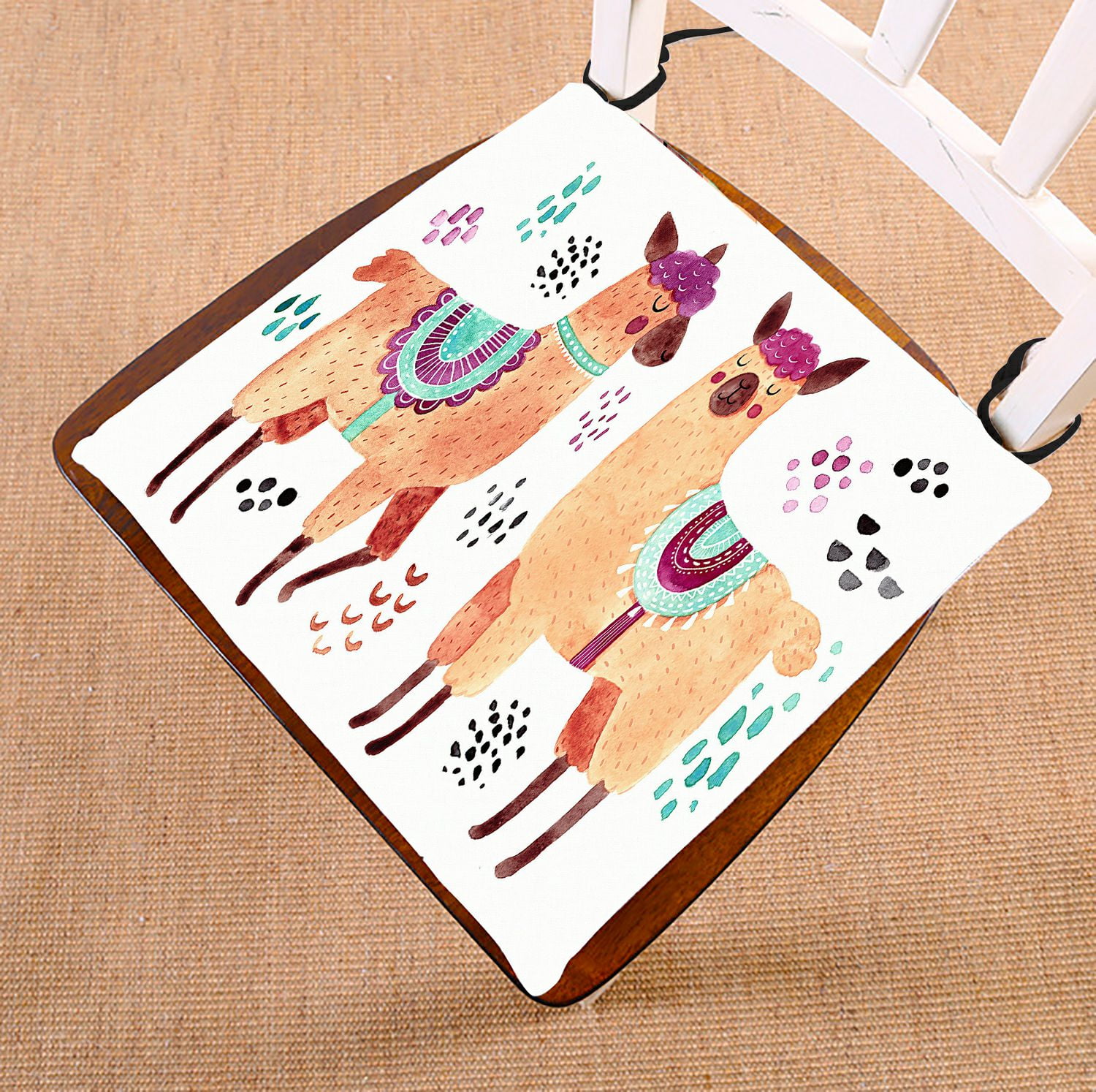 ABPHQTO Cute Animal Drawing Llamas Alpacas Clip Art Chair Pad Seat ...
