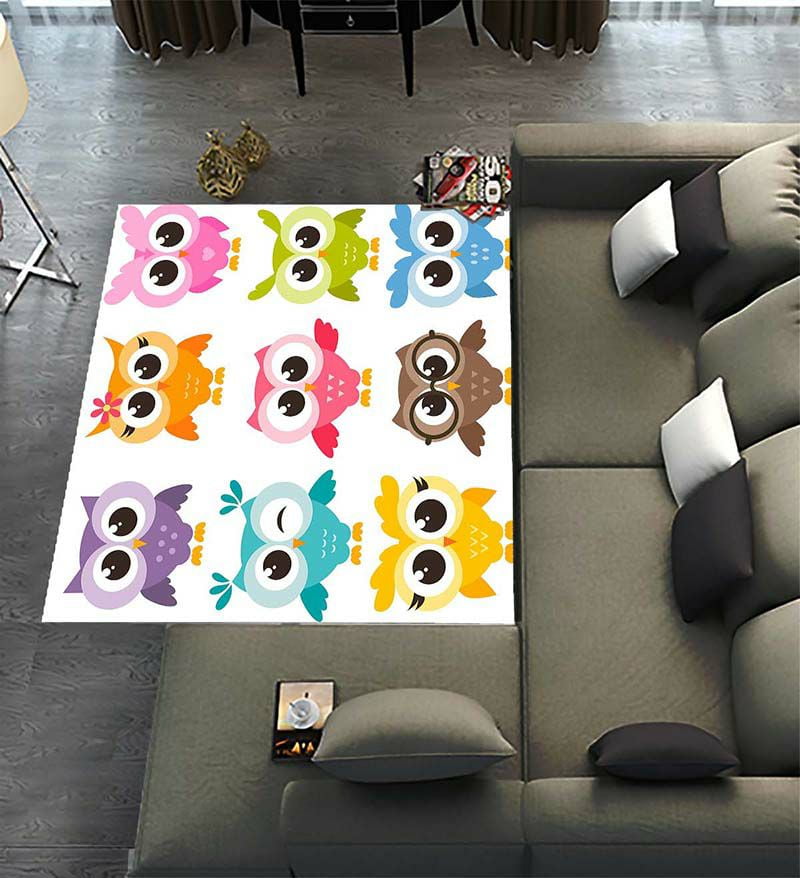 ABPHQTO Cute Collection Of Bright Owls Area Rugs 2 x 3ft Floor Carpet ...