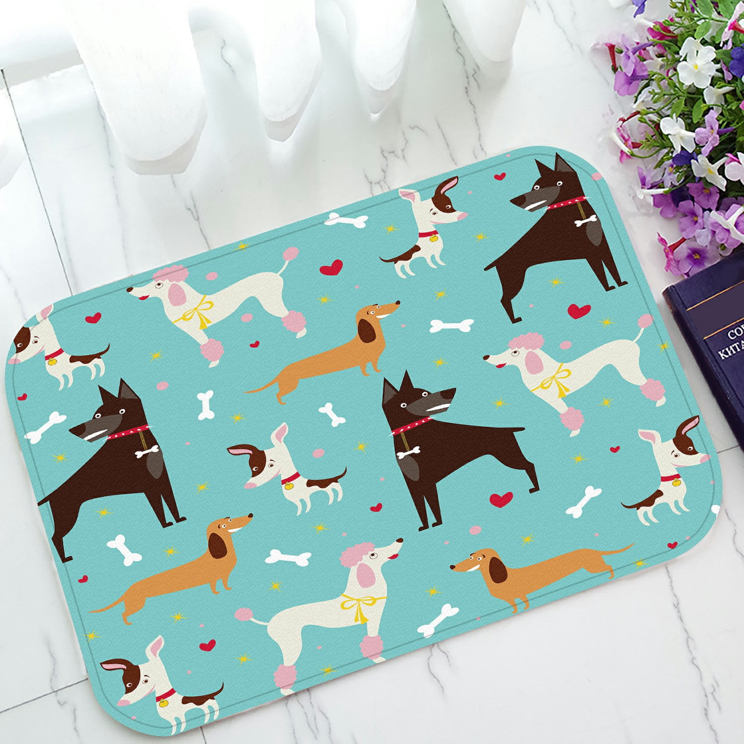 ABPHQTO Cute Dogs Pattern Doormat Entrance Rug Area Rug Floor Mat Home ...