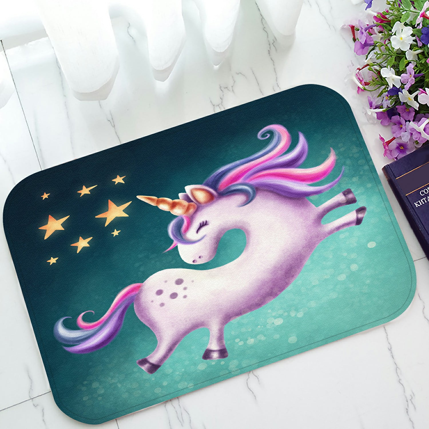 ABPHQTO Cute Unicorn Doormat Entrance Rug Area Rug Floor Mat Home Decor ...