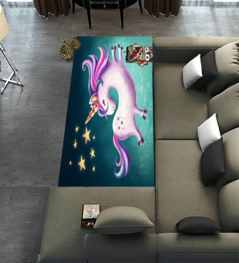 ABPHQTO Cute Unicorn Runner Rug 2.6 x 7ft Long Area Rug Carpet for ...