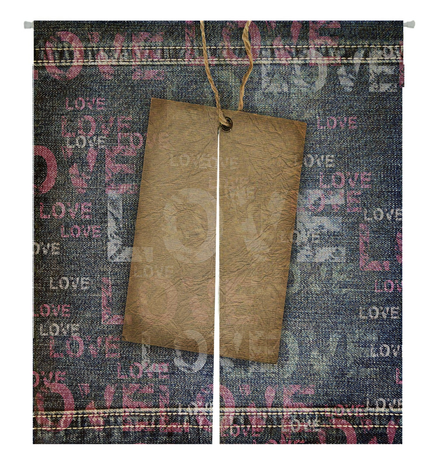 ABPHQTO Denim Love Texture With Cardboard Label Japanese Noren Curtain ...