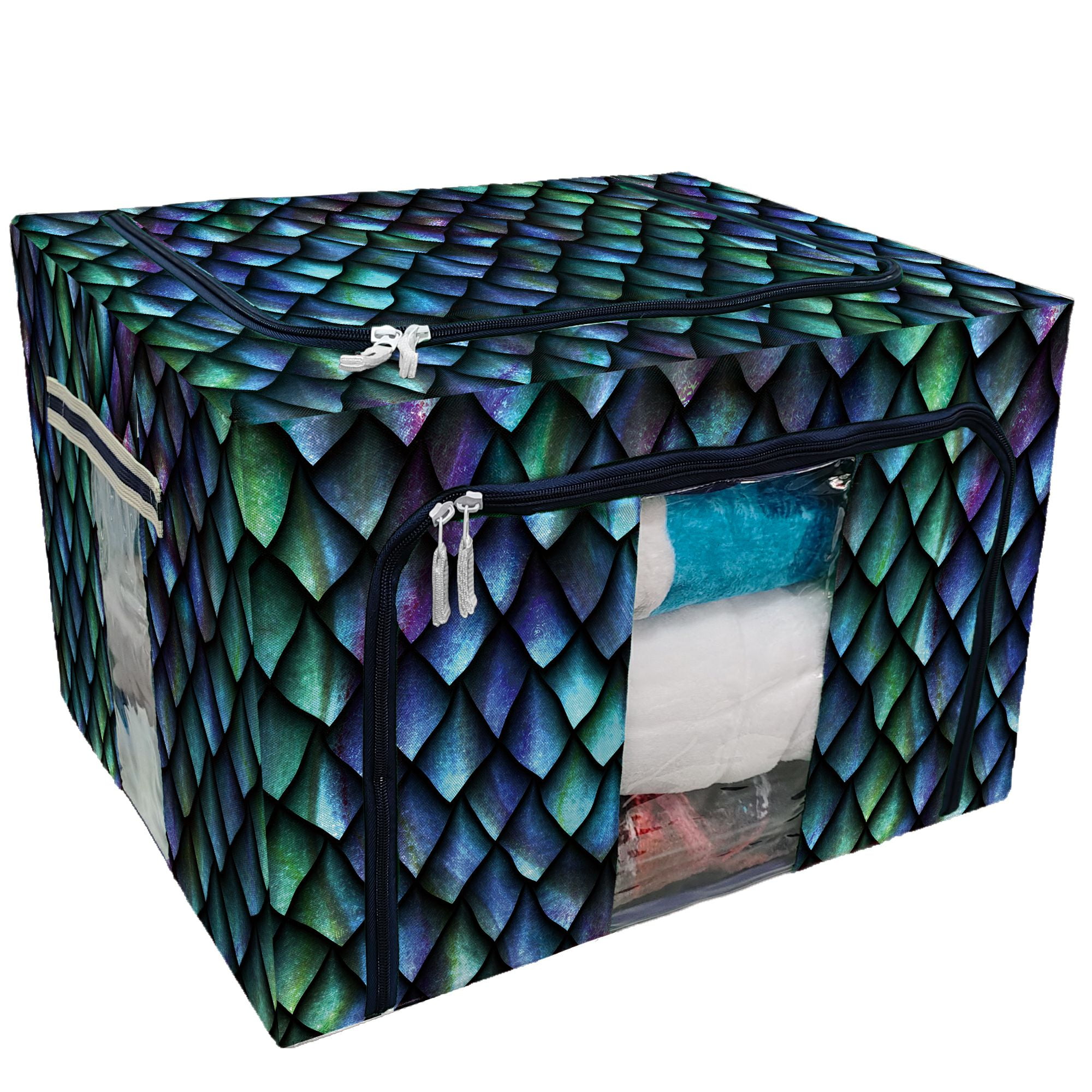 ABPHQTO Dragon Scales Reptile Skin Storage Bag Clear Window Storage ...