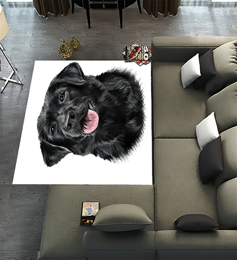 ABPHQTO Drawing Dog Breed Black Labrador Portrait Area Rugs 3 x 5ft ...