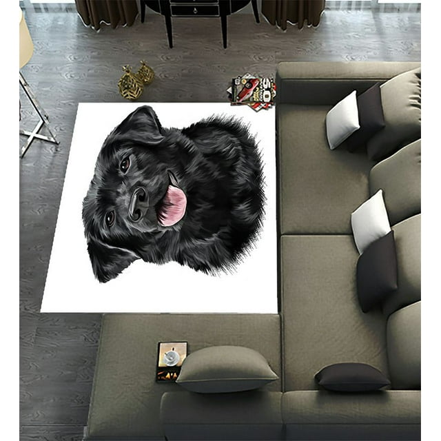 ABPHQTO Drawing Dog Breed Black Labrador Portrait Area Rugs 3 x 5ft ...